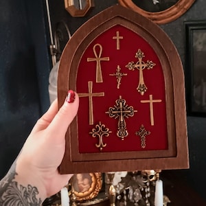 Brass Crucifix in Cathedral Frame, Macabre, Catholic, Religion ...