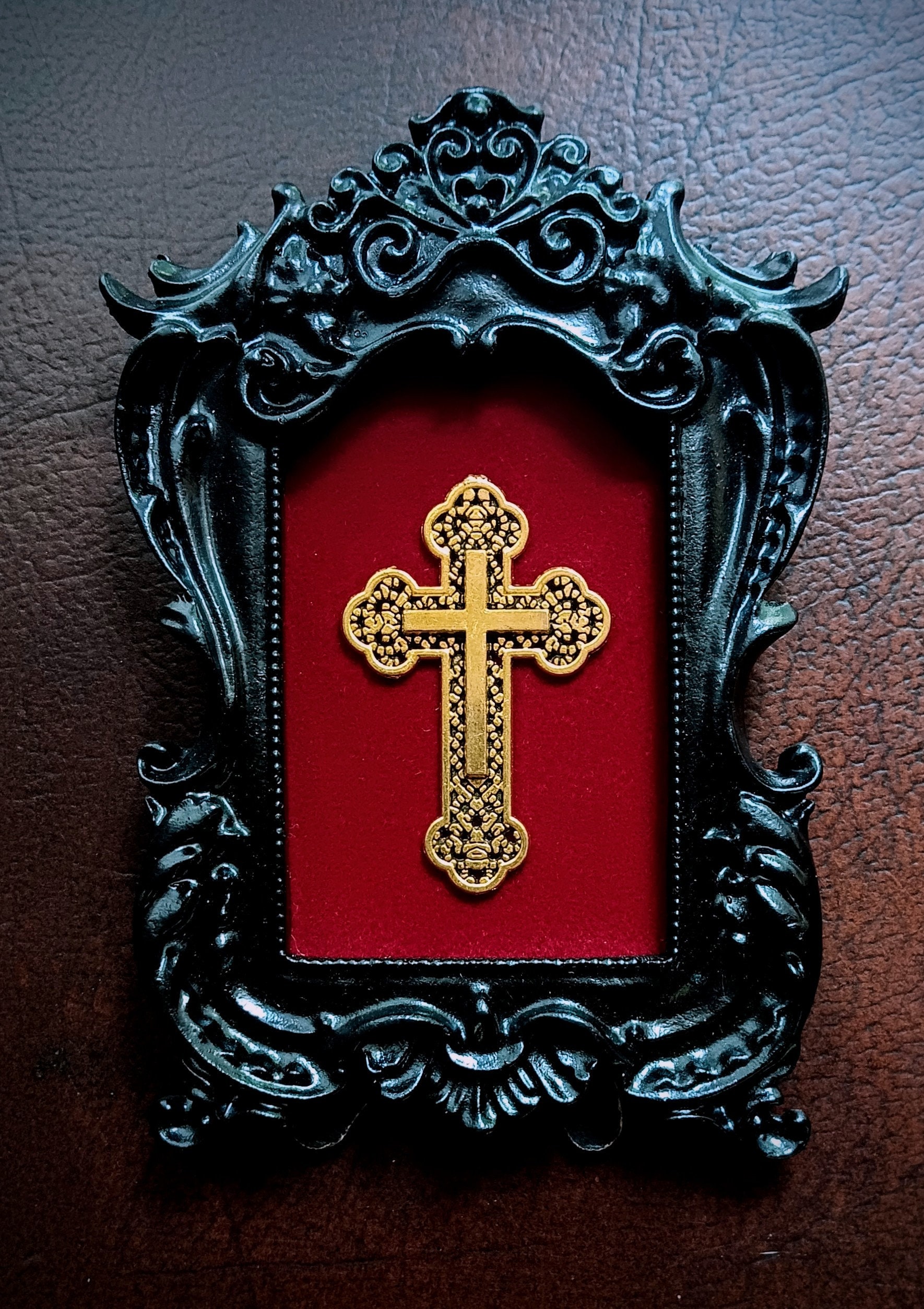 Crucifix in Ornate Frame, Macabre, Catholic, Cross, Macabre Oddities ...
