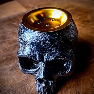 Skull Backflow Incense Burner Holder, Witch, Halloween, Goth | Gothic ...