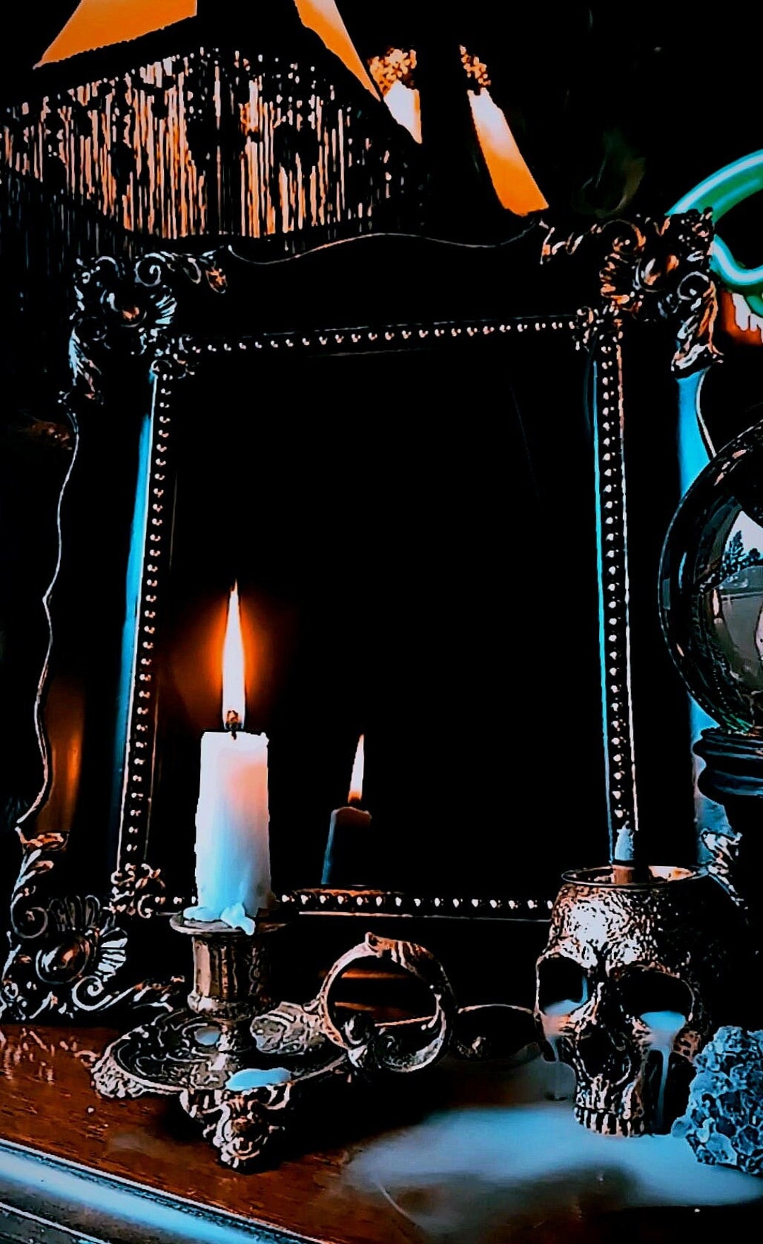 Large Scrying Mirror, Black Mirror, Macabre, Psychic Reading, Witch ...