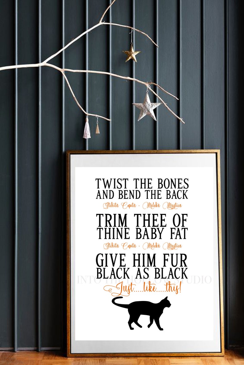 Binx the Cat Spell Sign Printable Download Art Print - Etsy