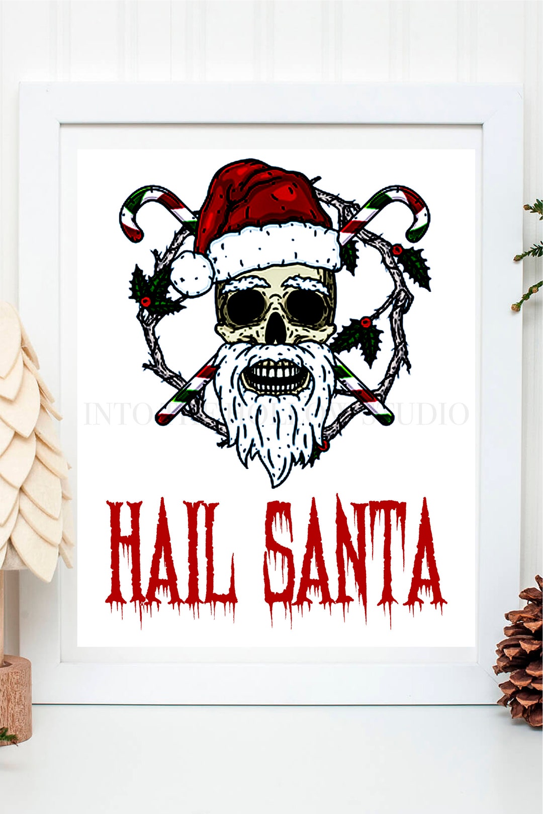 Hail Santa Downloadable Prints | Printable Wall Art | Creepmas | Goth ...