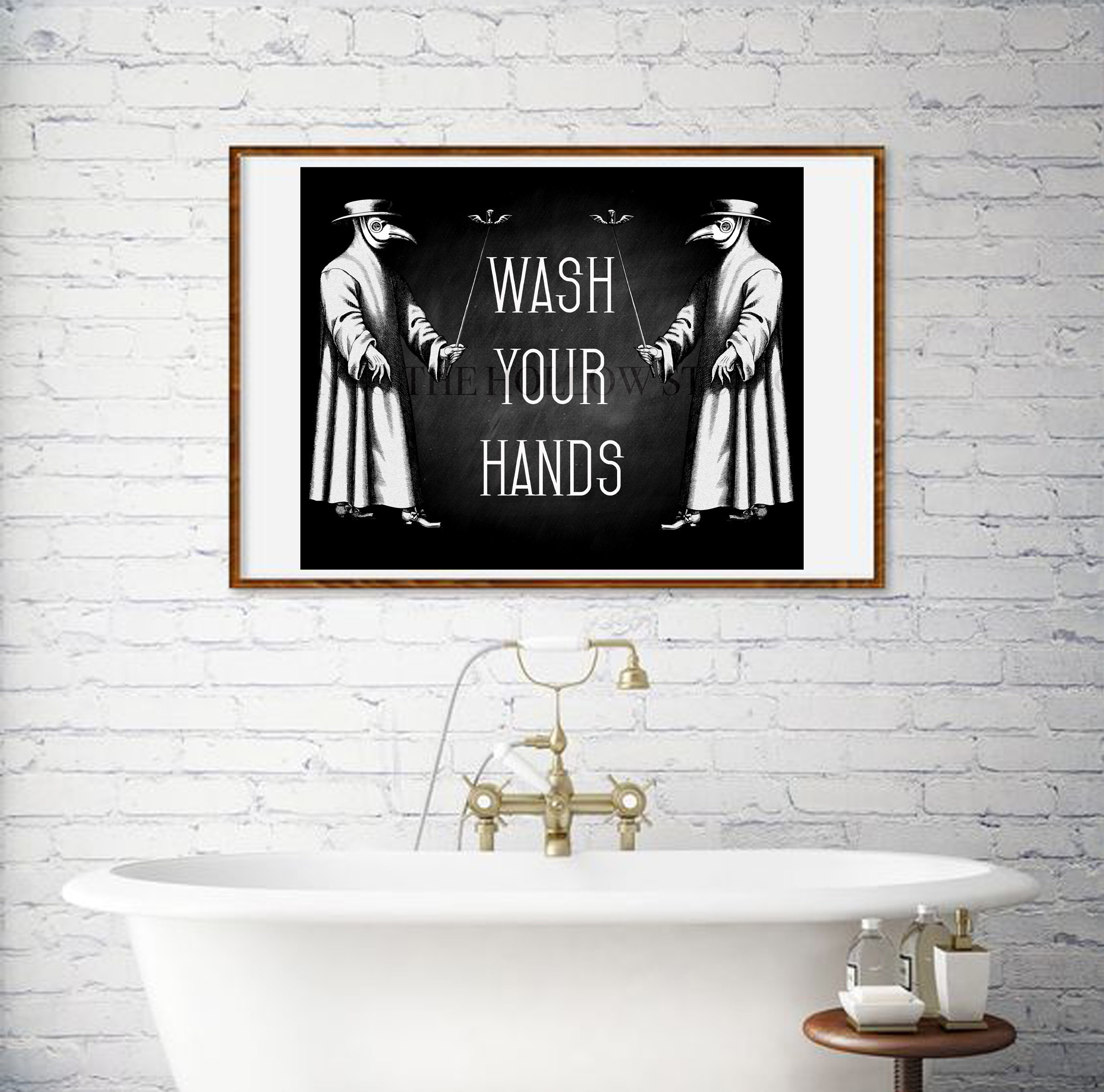 Plague Doctor Wash Your Hands Sign Downloadable Print - Etsy