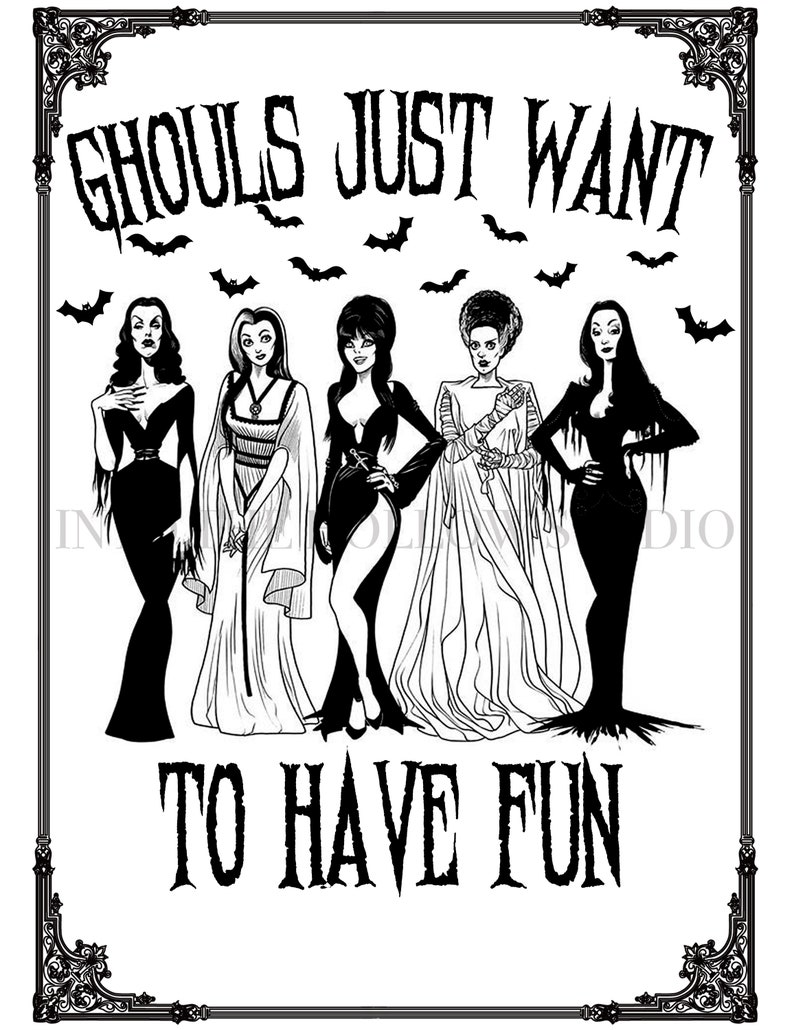 Ghouls Just Want to Have Fun Printable | Goth Decor | Halloween ...