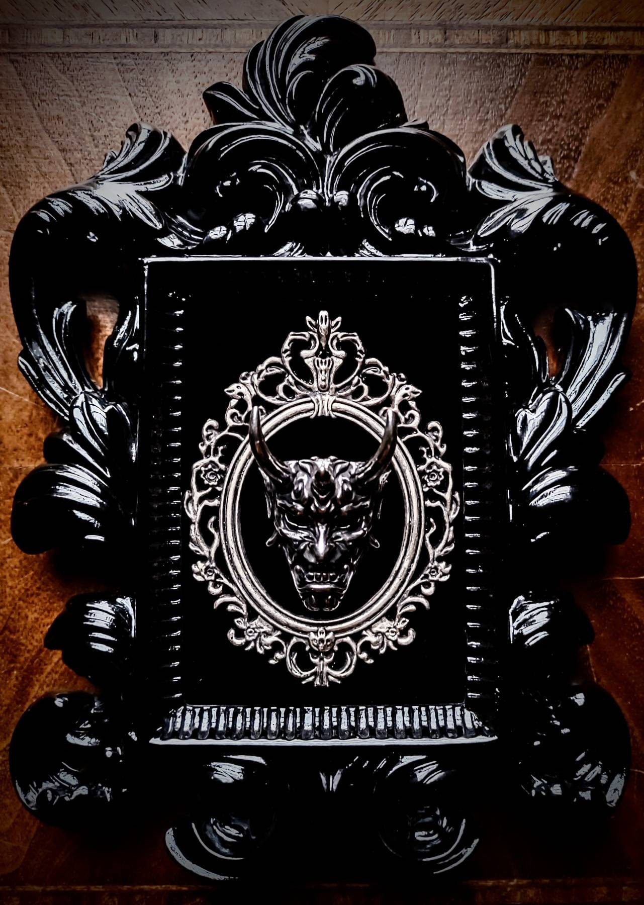Hannya Demon Mask in Baroque Frame Macabre Protection Ward - Etsy