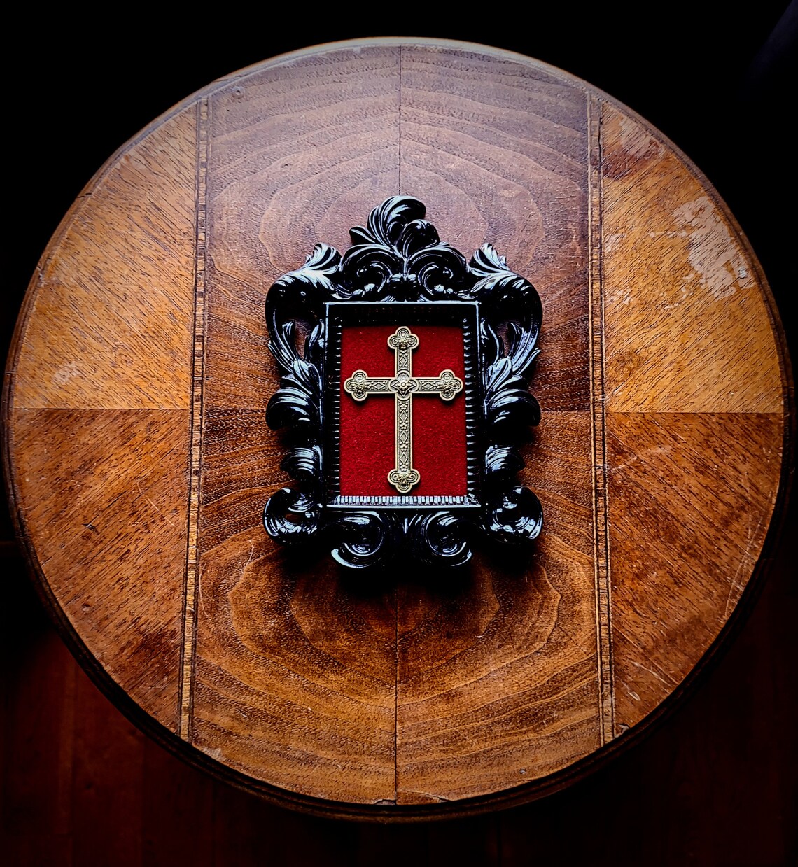 Crucifix in Ornate Frame, Macabre, Catholic | Religion | Victorian ...
