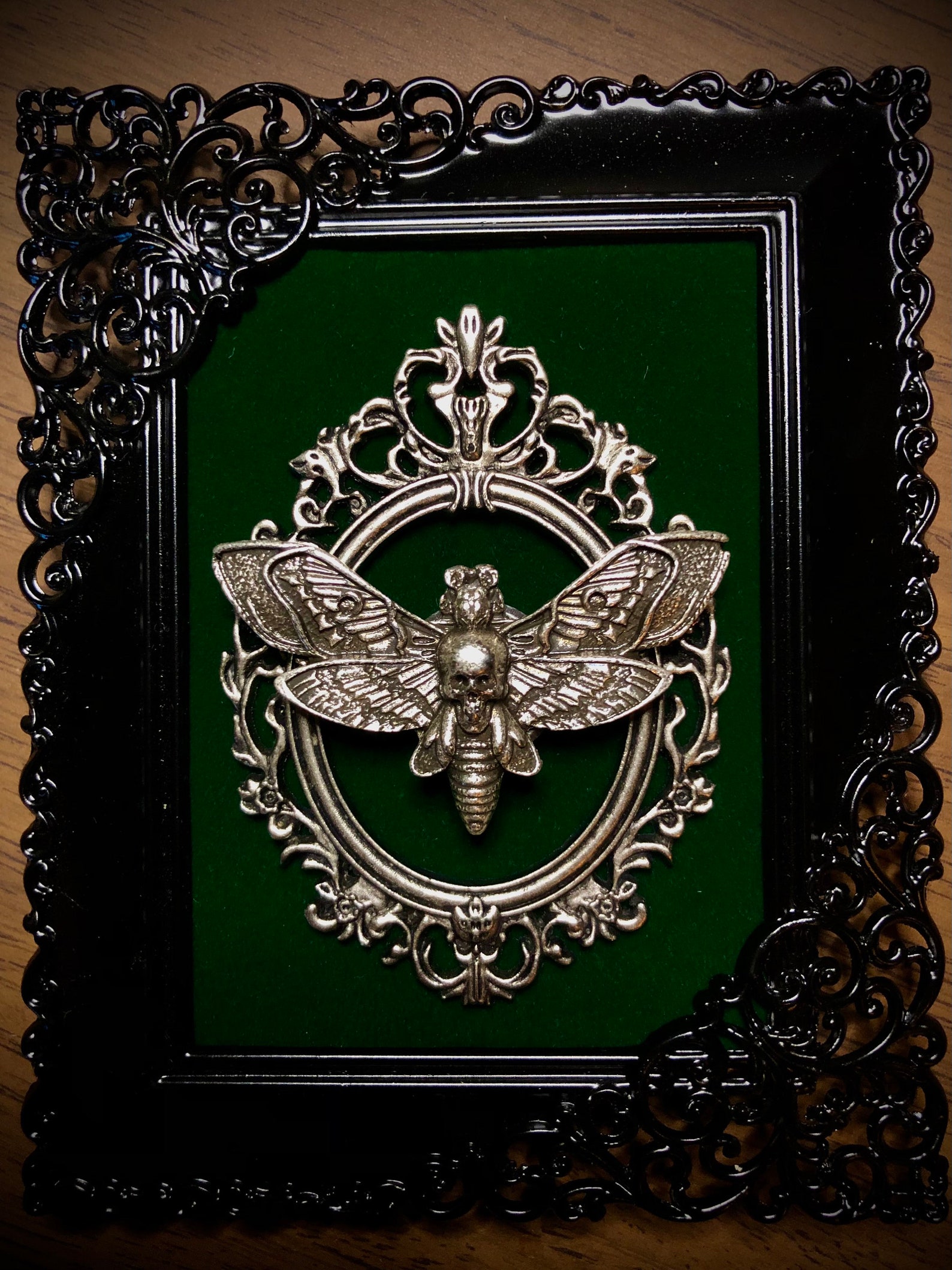 Death Head Moth With Ornate Frame Macabre Faux Taxidermy - Etsy