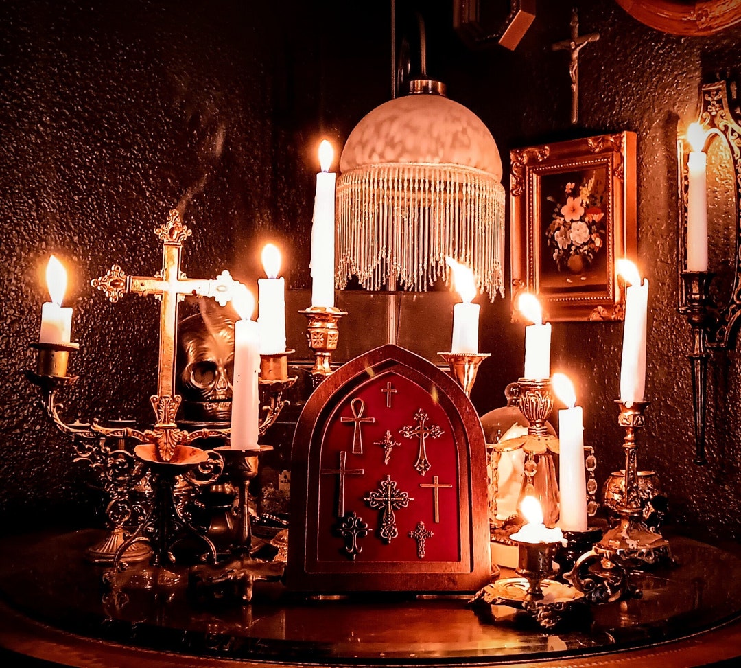 Brass Crucifix in Cathedral Frame, Macabre, Catholic, Religion ...