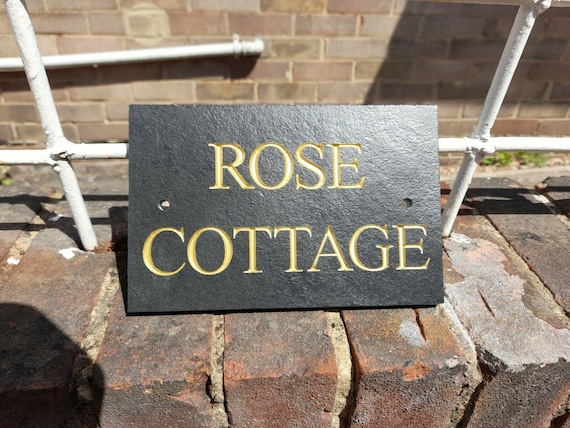 house number street name. 180mm x 130mm Deep engraved slate sign Patio ...