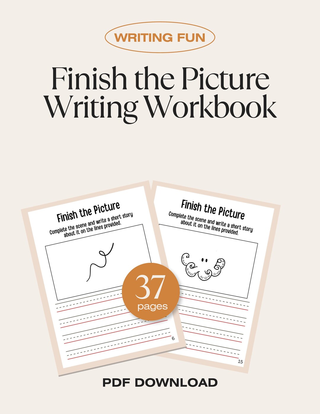 Writing & Drawing Workbook | Finish the Picture | Creative Writing ...