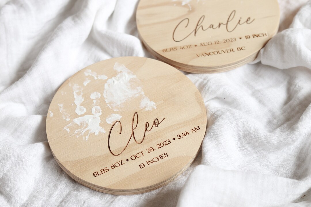 DIY Baby Handprint Sign, Baby Name Sign, Baby Name Announcement Sign ...