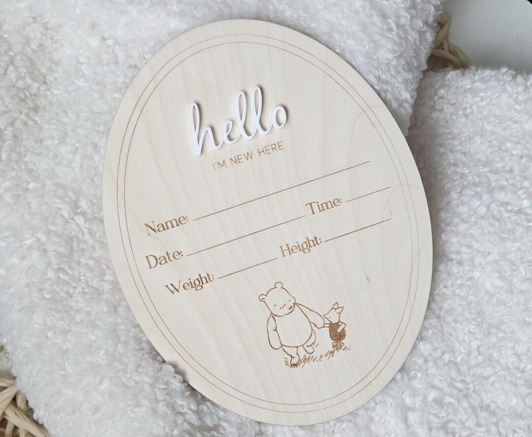 Bear Baby Name Stats, Acrylic Wood Birth Announcement, Photo Prop ...
