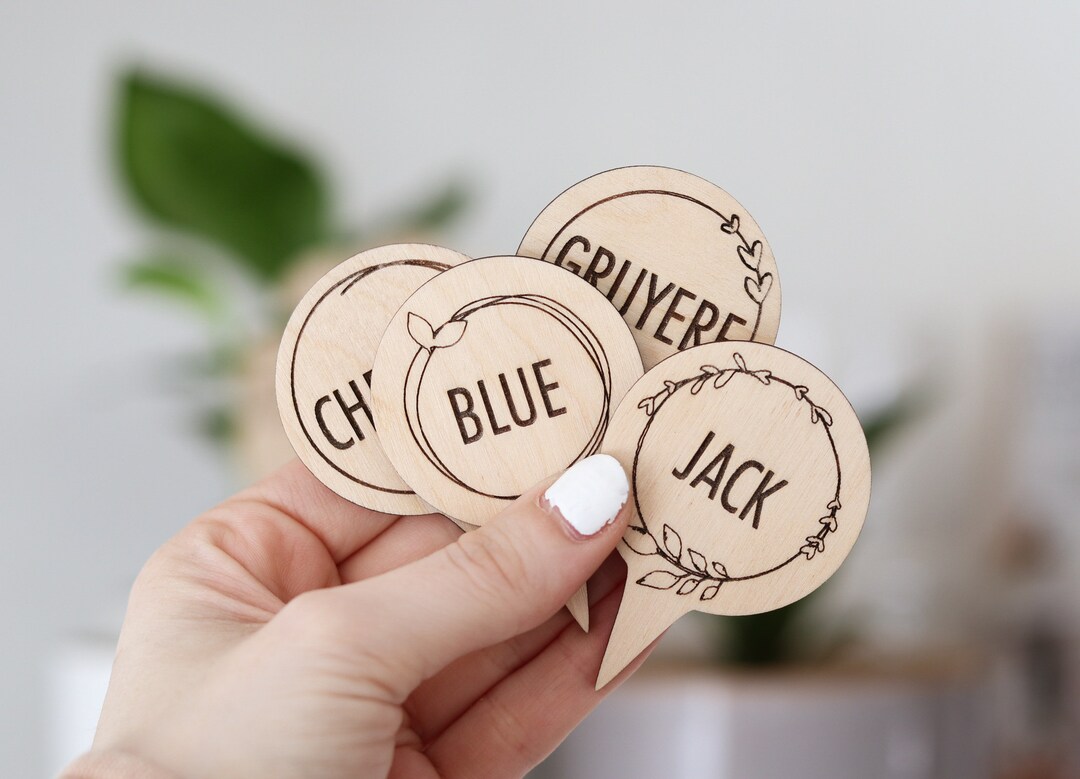 Wood Cheese Markers, Charcuterie Board Sign, Cheese Board, Food Buffet ...