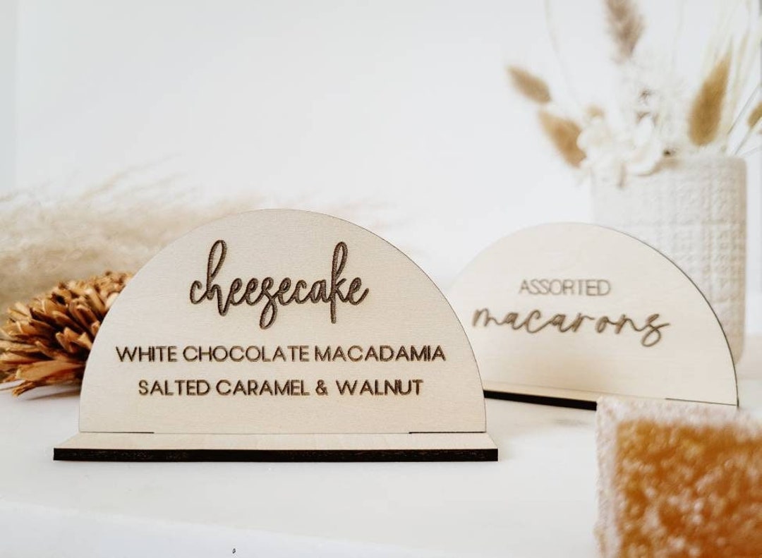 Wedding Dessert Sign, Modern Wedding Sign, Food Labels, Wood Buffet ...