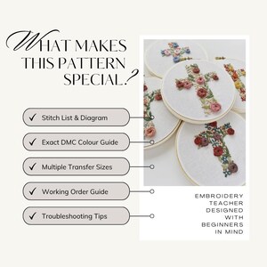 Easter Embroidery Pattern || Floral Cross Hand Stitching Sampler ...