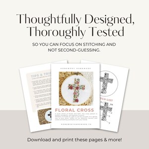 Easter Embroidery Pattern || Floral Cross Hand Stitching Sampler ...