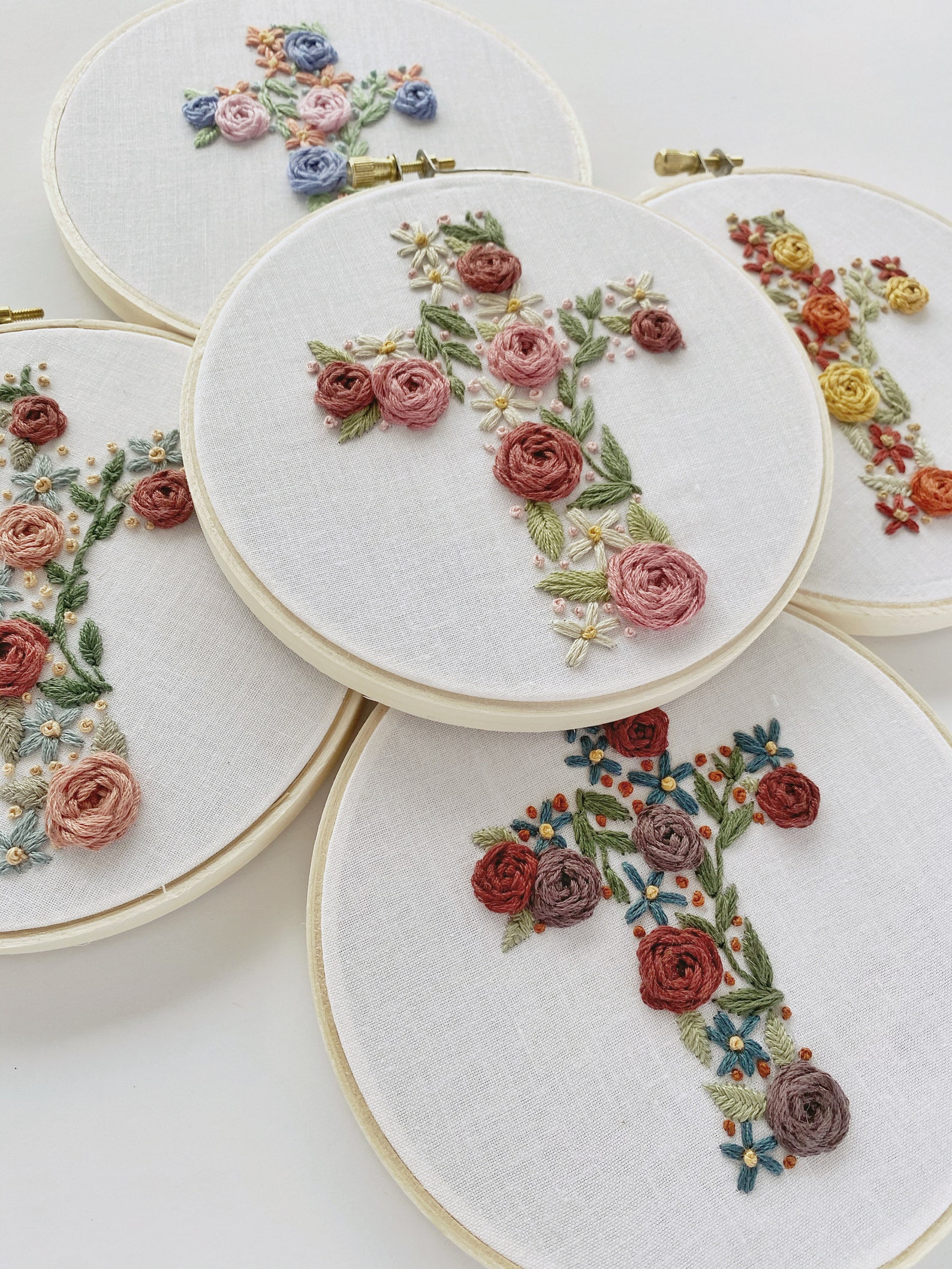 Embroidery Pattern Floral Cross Christian Hand - Etsy