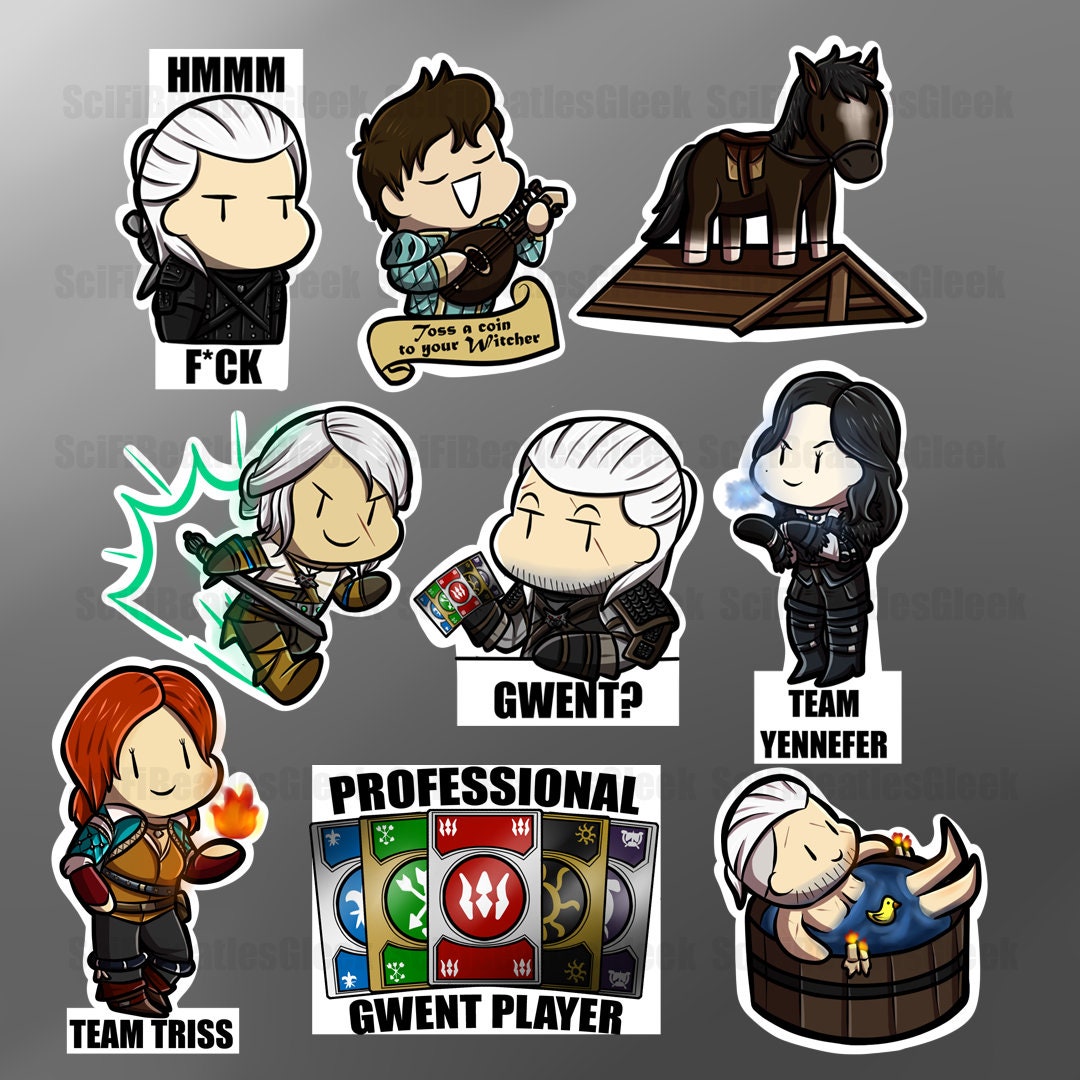 Geralt & Friends Video Game Inspired Chibi Stickers | Vinyl Die-cut ...