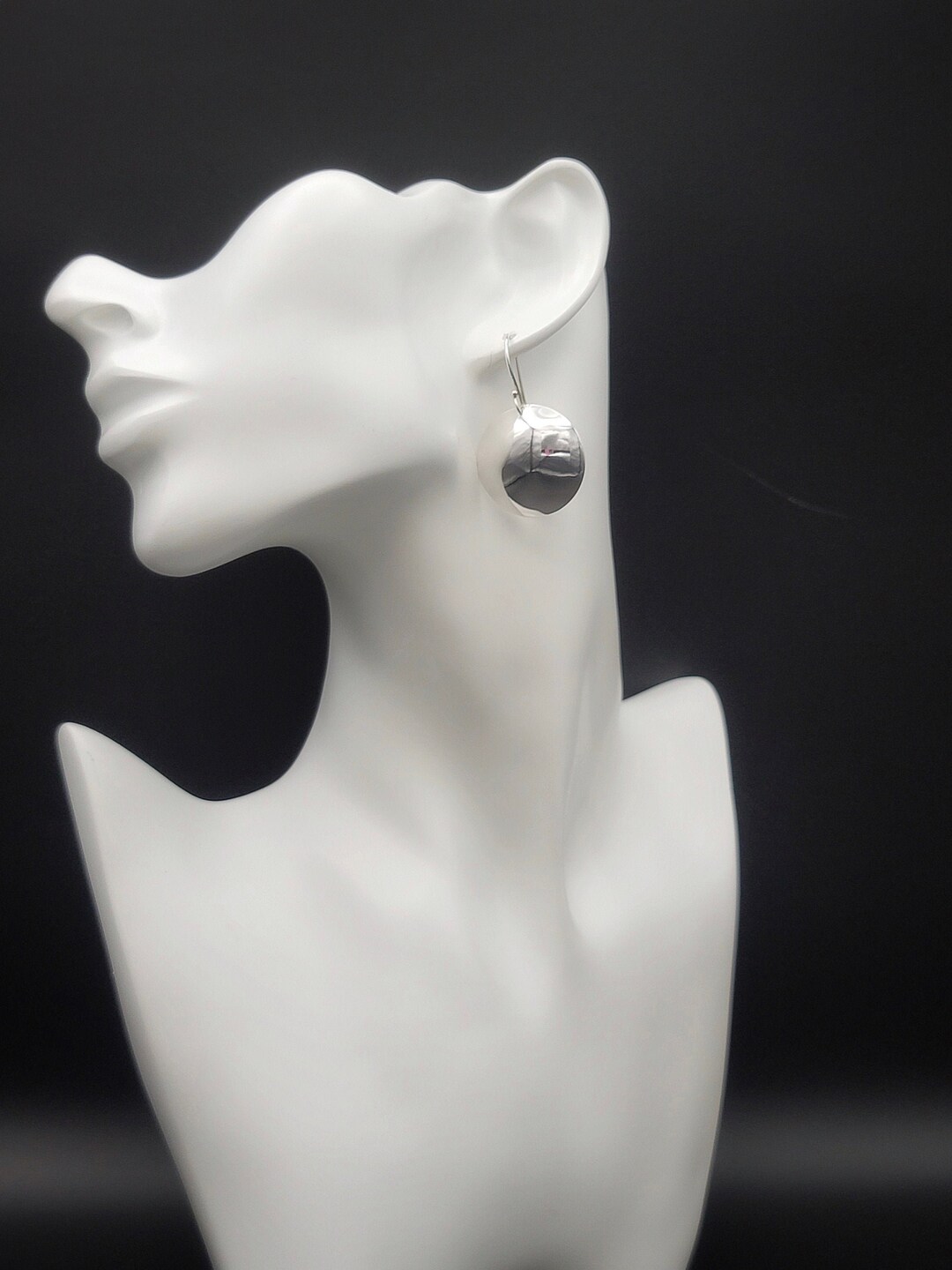Silver Dome Earrings - Etsy