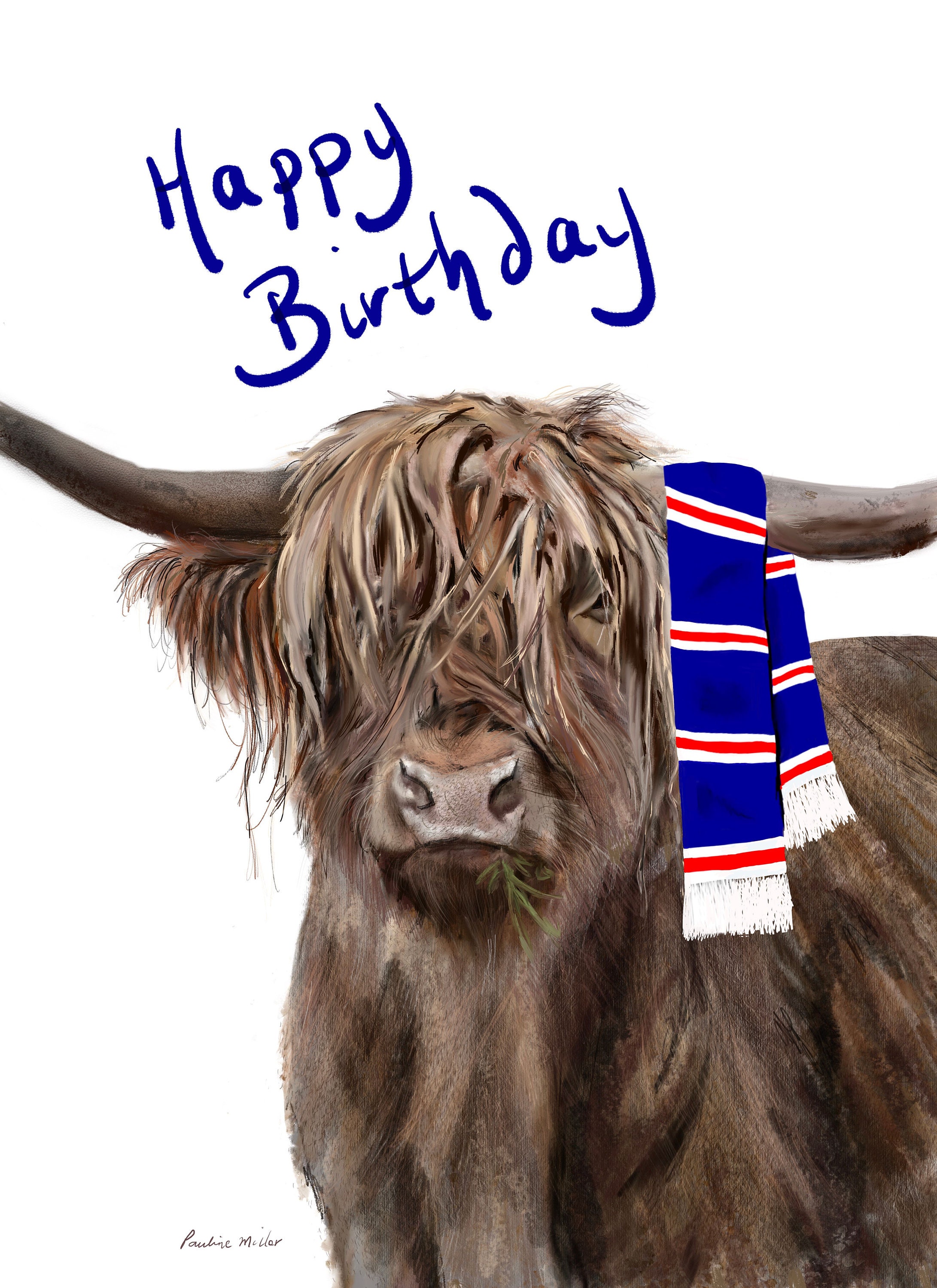 Happy Birthday, Rangers FC, Highland Cow Card, Popular Greetings Card ...