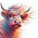 Highland Cow, Colourful and Windswept, Digital Clip Art, Scottish Cow ...