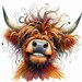Highland Cow, Smiling Cow, Digital Clip Art, Scottish Cow, Scotland ...