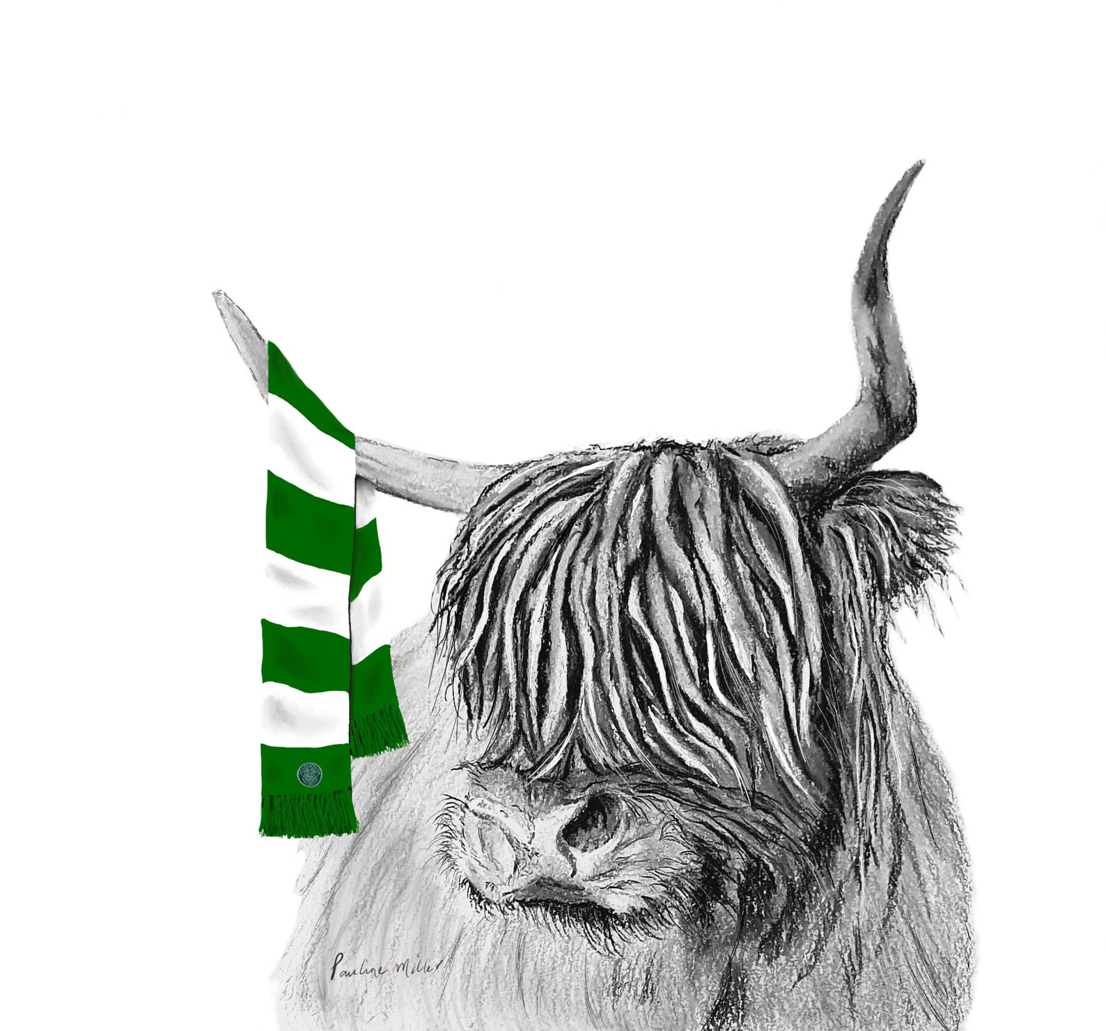 Highland Cow Celtic FC Rangers FC Cards Canvas prints | Etsy