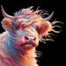 Highland Cow, Colourful and Windswept, Digital Clip Art, Scottish Cow ...