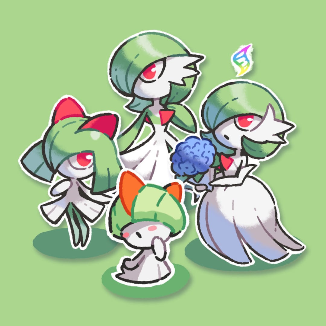 280 Ralts Kirlia Gardevoir And Mega Gardevoir 1 5in Vinyl Stickers Etsy