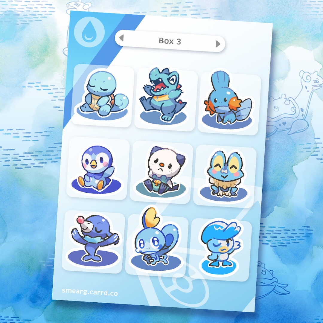 Poke Box 3 WATER Starter Sticker Sheet - Etsy