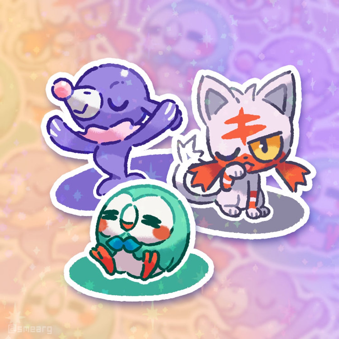 1.5in Holo Shiny Alola Starter Stickers PKMN - Etsy