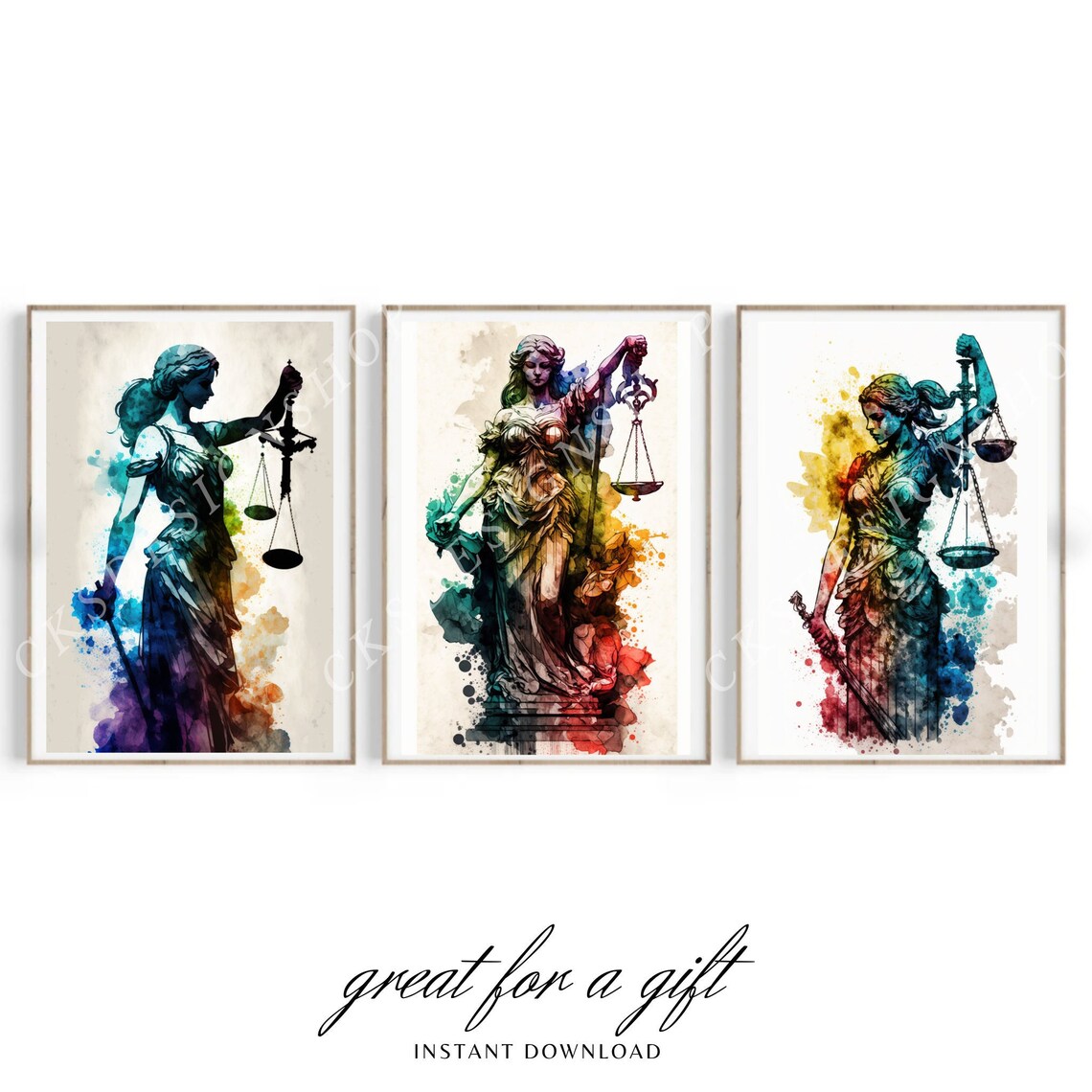 Lady Justice Paralegal Lawyer Water Colors Art Law Office Scales Law ...