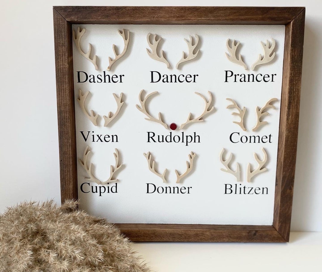 Reindeers | Holiday Sign | Santa | Christmas Gifts | Prancer | Dancer ...