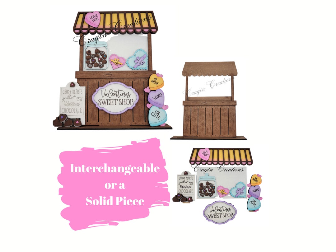 Interchangeable Valentine Sweet Shop Market Stand, Valentine Market ...