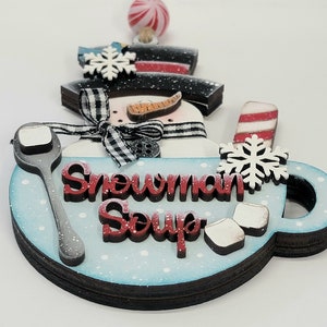 Snowman Soup Ornament, Hand-painted Snowman Ornament, Snowman Soup Gift ...