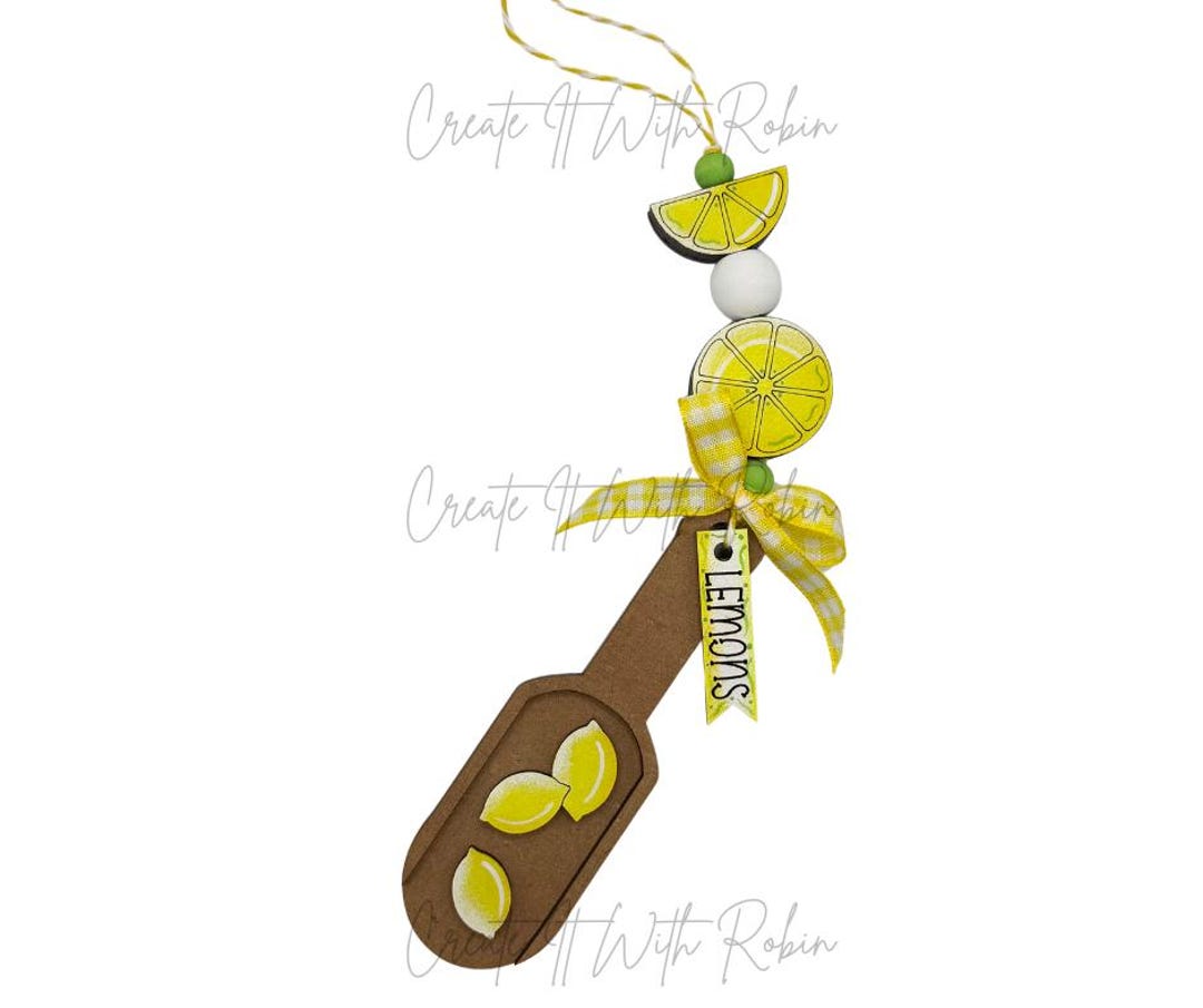 Finished Lemon Wood Scoop | Summer Tiered Tray Decor | Farmhouse Lemon ...