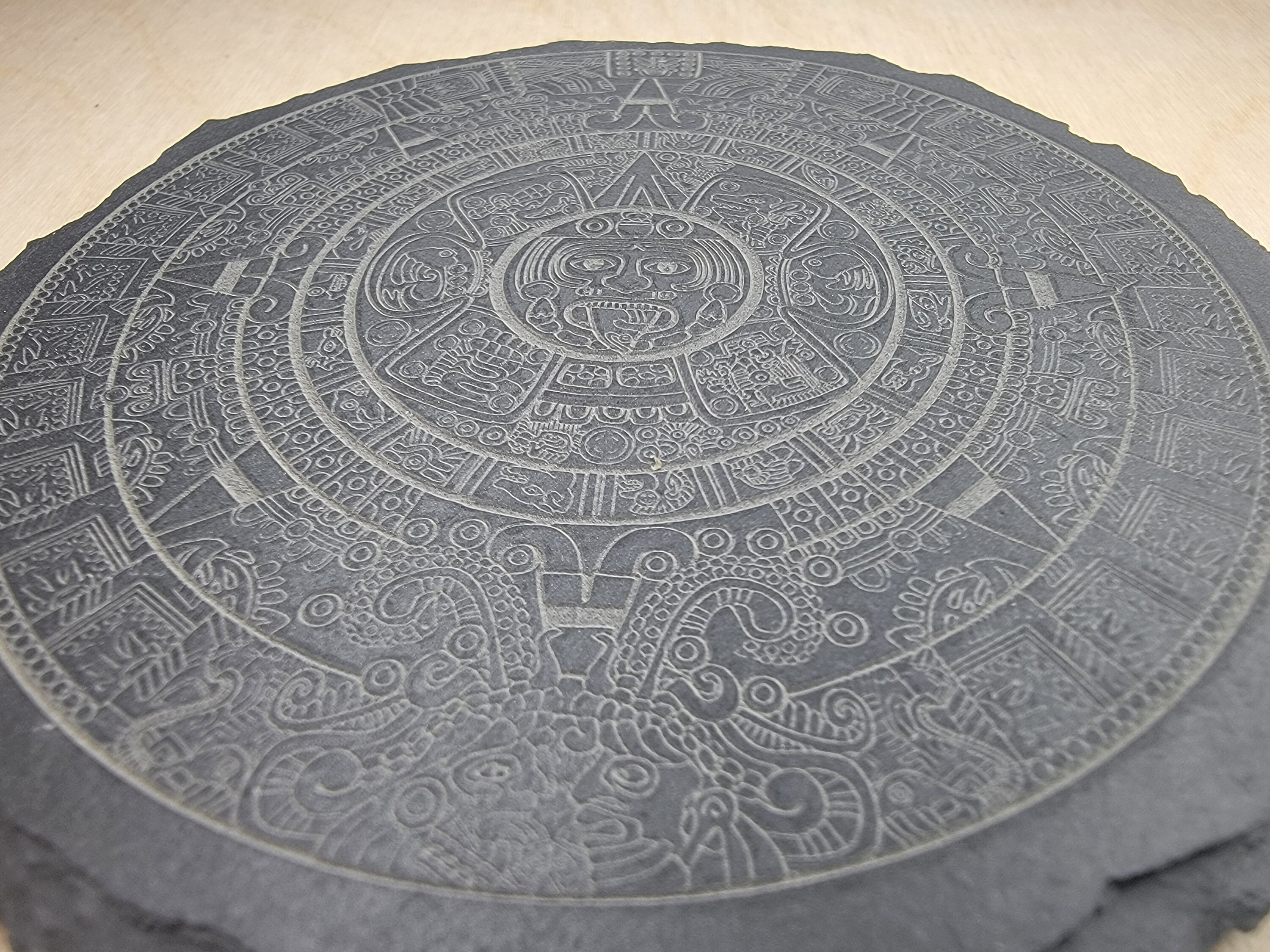 Aztec Calendar Custom Engraved Slate Coaster - Etsy