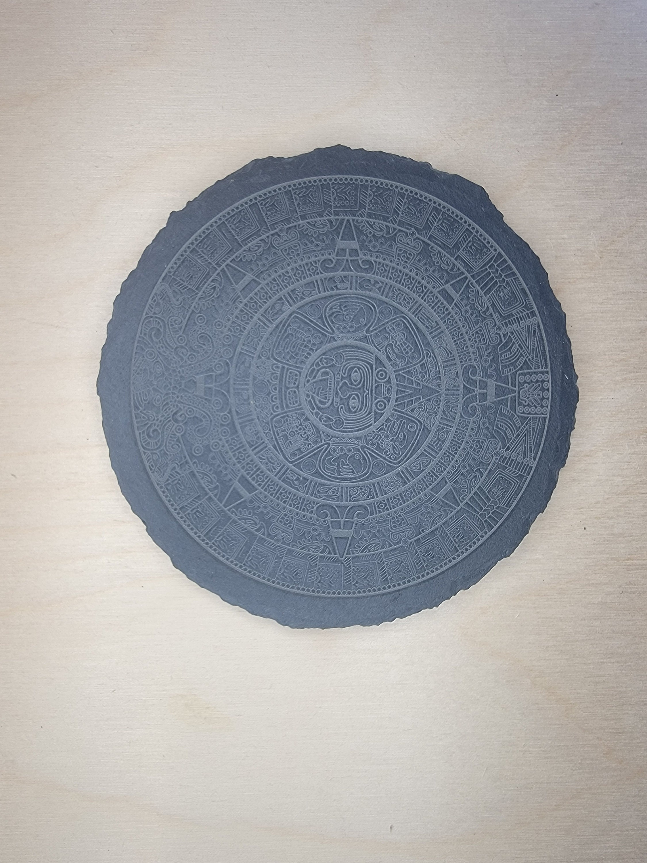 Aztec Calendar Custom Engraved Slate Coaster - Etsy