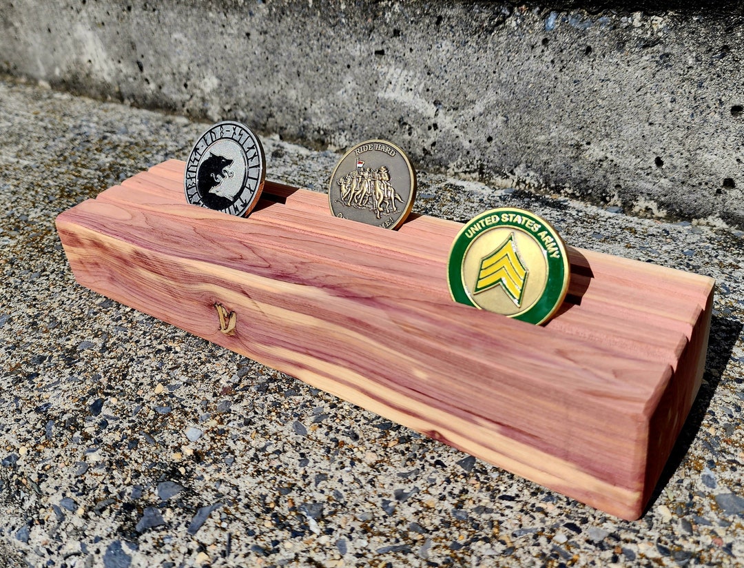 Cedar Hand-crafted Challange Coin Display - Etsy