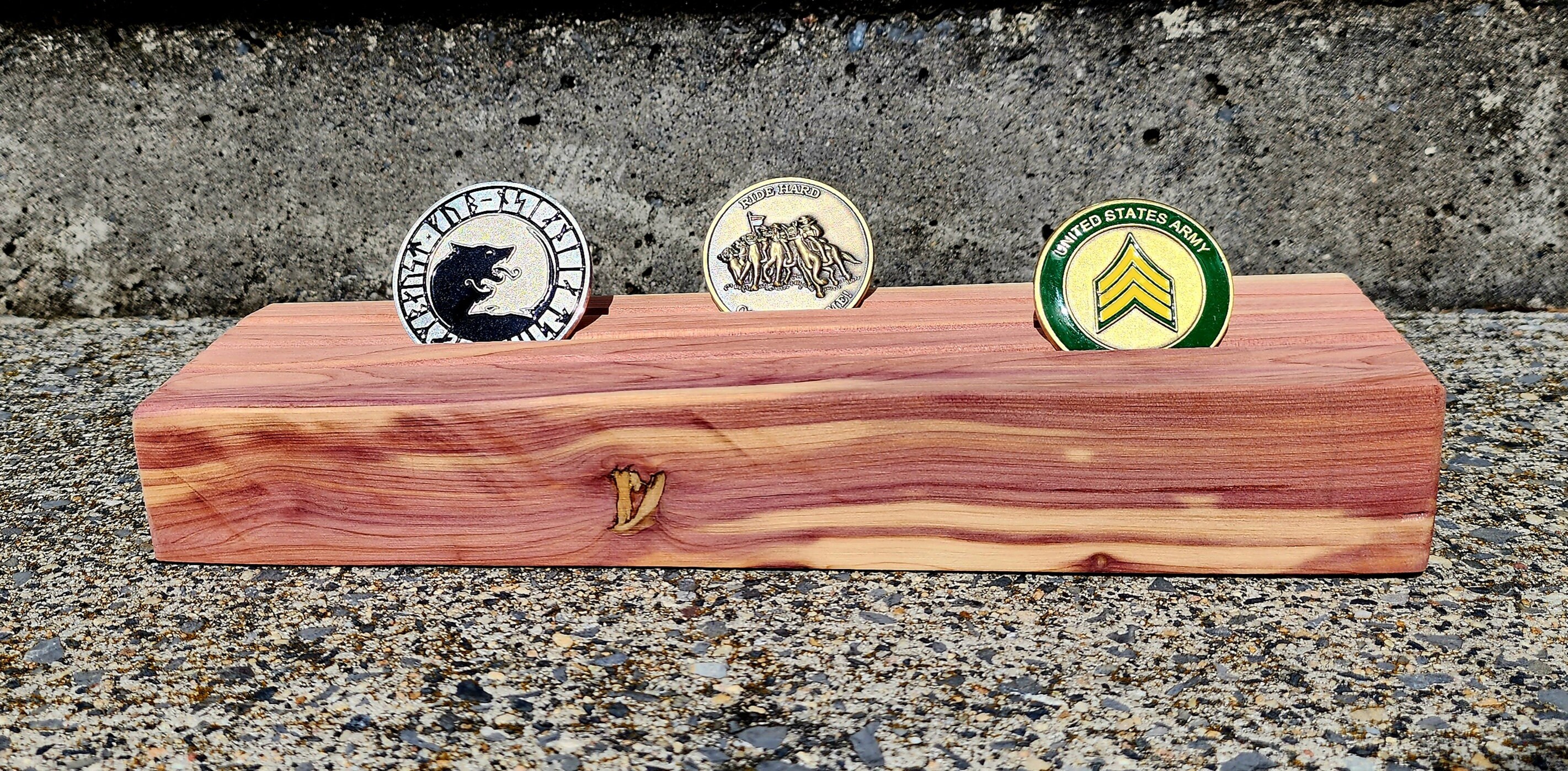 Cedar Hand-crafted Challange Coin Display - Etsy