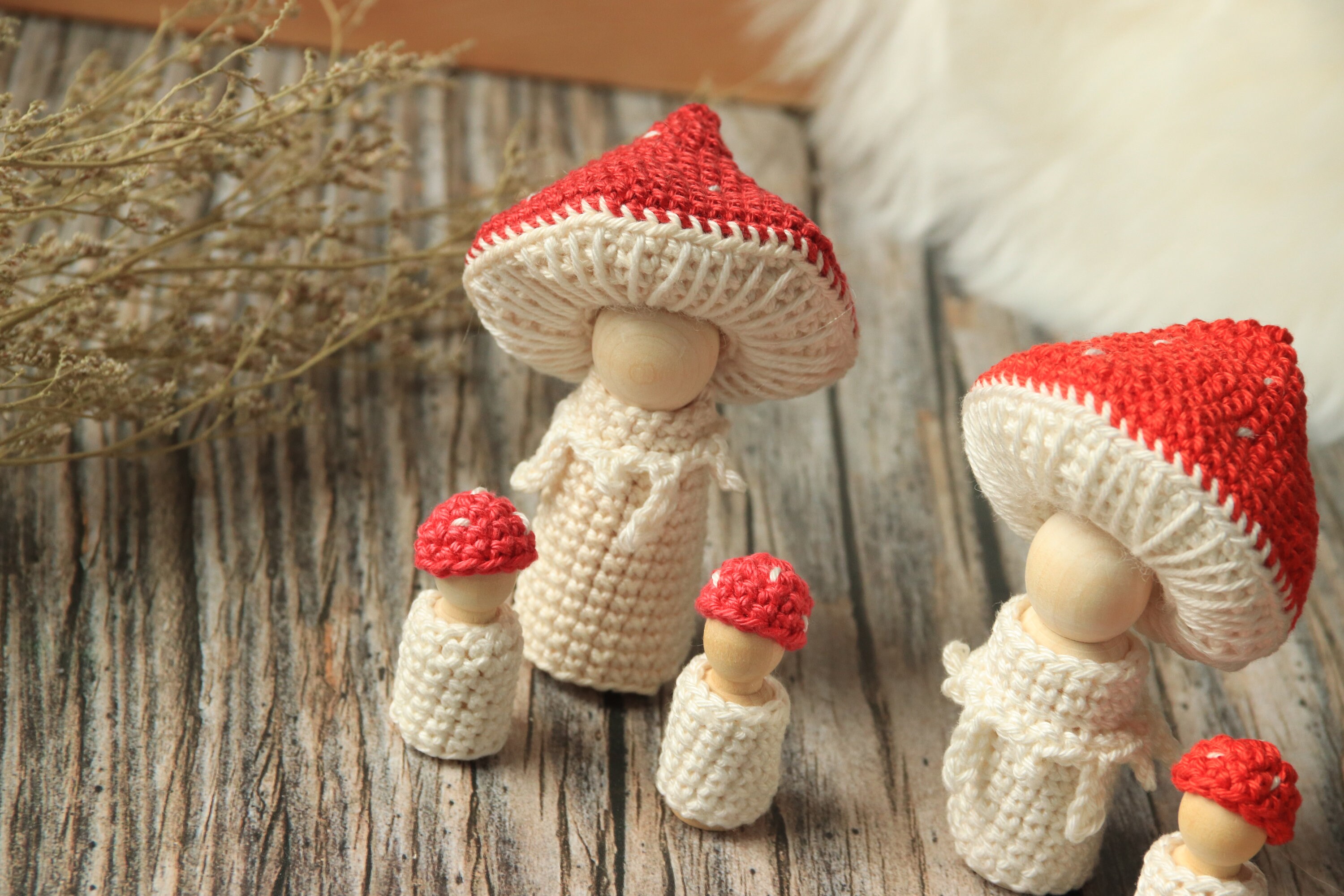 Crochet Mushroom Peg Dolls, PDF Crochet Pattern, Handmade Peg Doll - Etsy