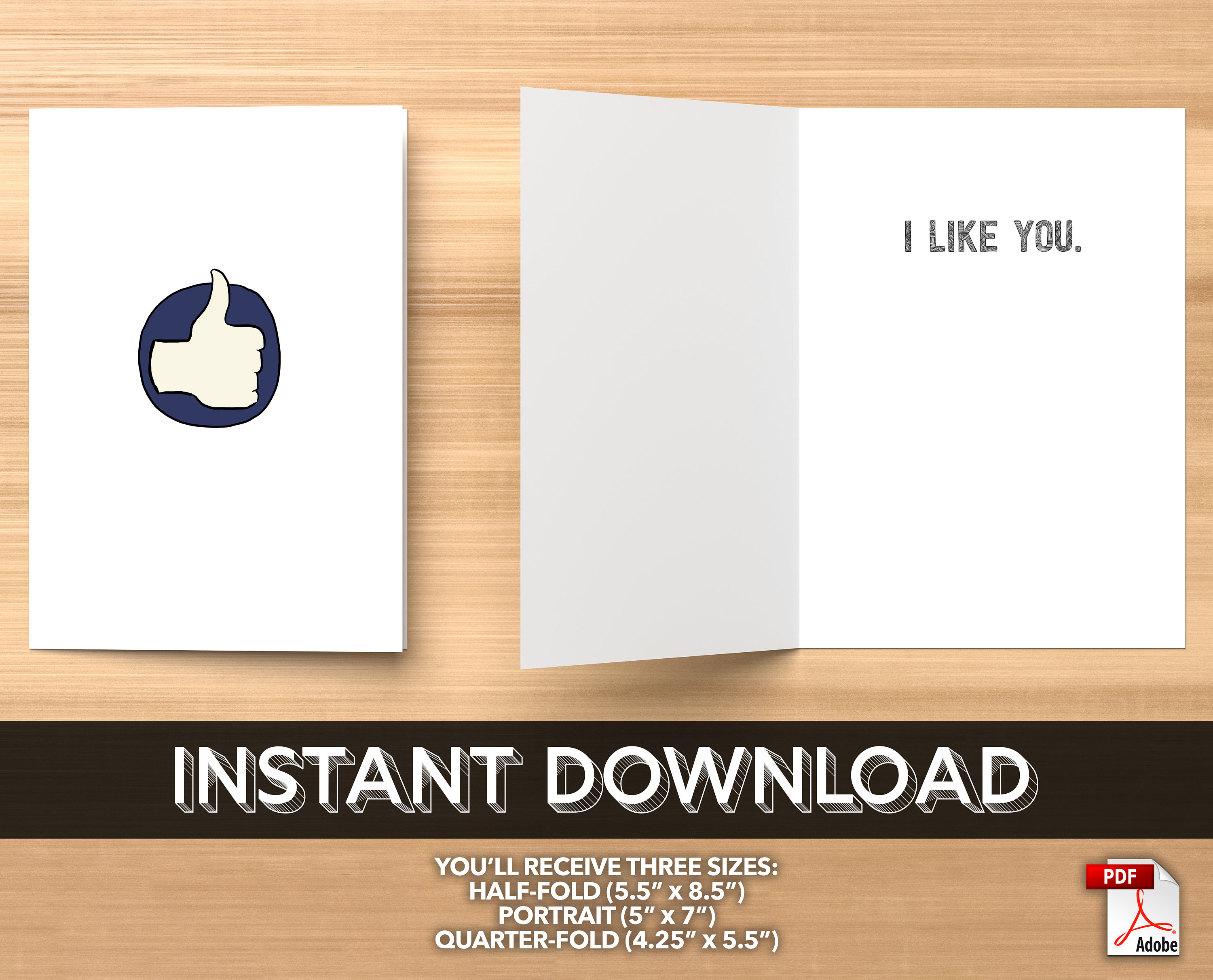Fun Greeting Card: "i Like You." - Etsy