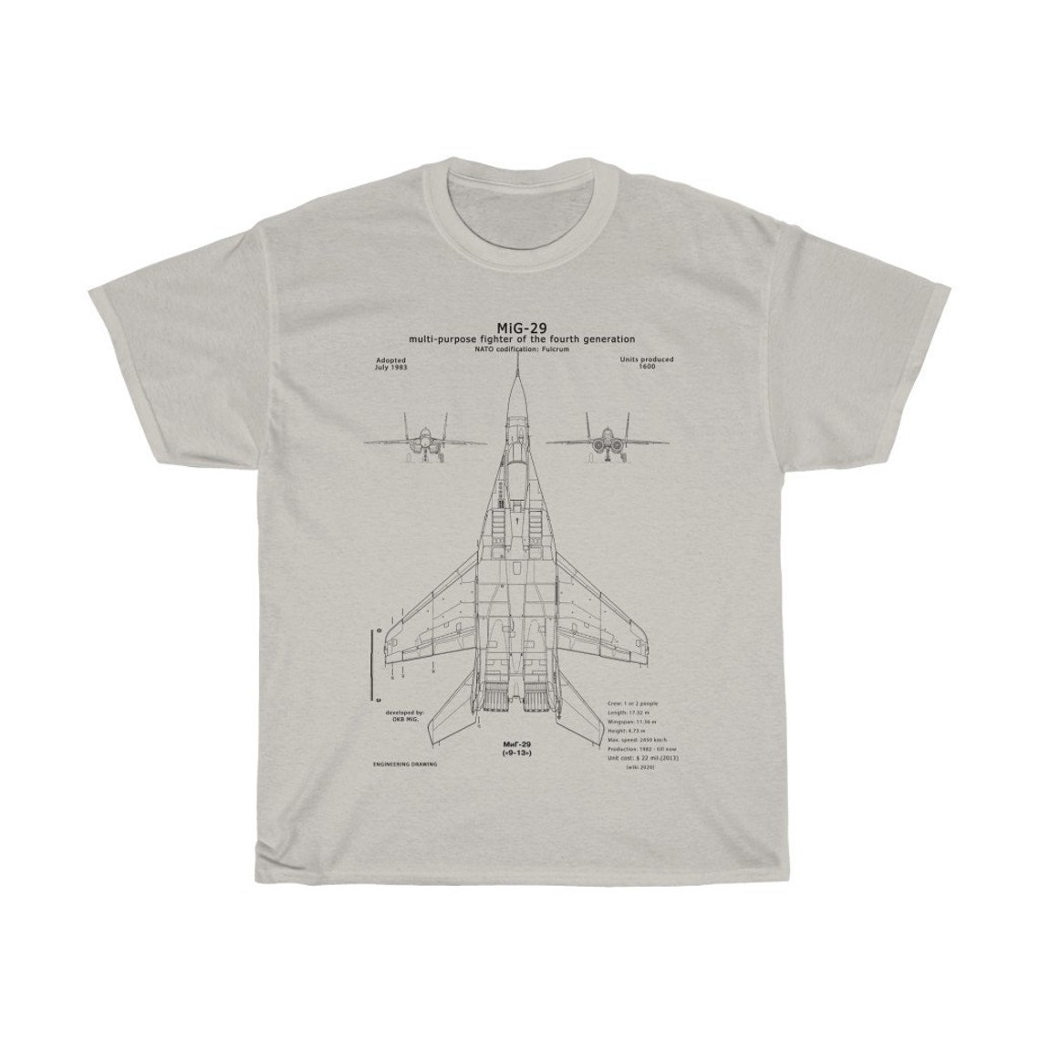 Unisex Heavy Cotton Tee Fighter MiG-29 T-shirt NATO | Etsy