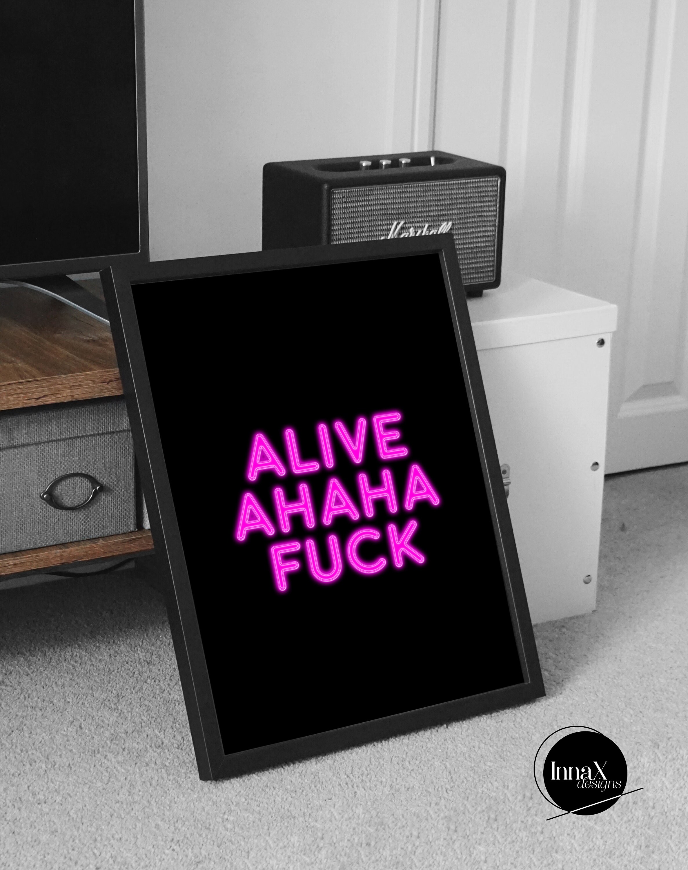 Alive Ahaha Pink Neon Sign Tik Tok Typography Printable - Etsy Canada