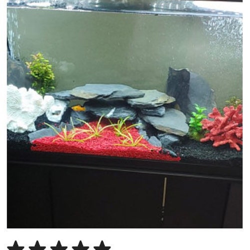 Gray Natural Slate Aquarium Decor Fish Reptile Tank TWO Pieces - Etsy