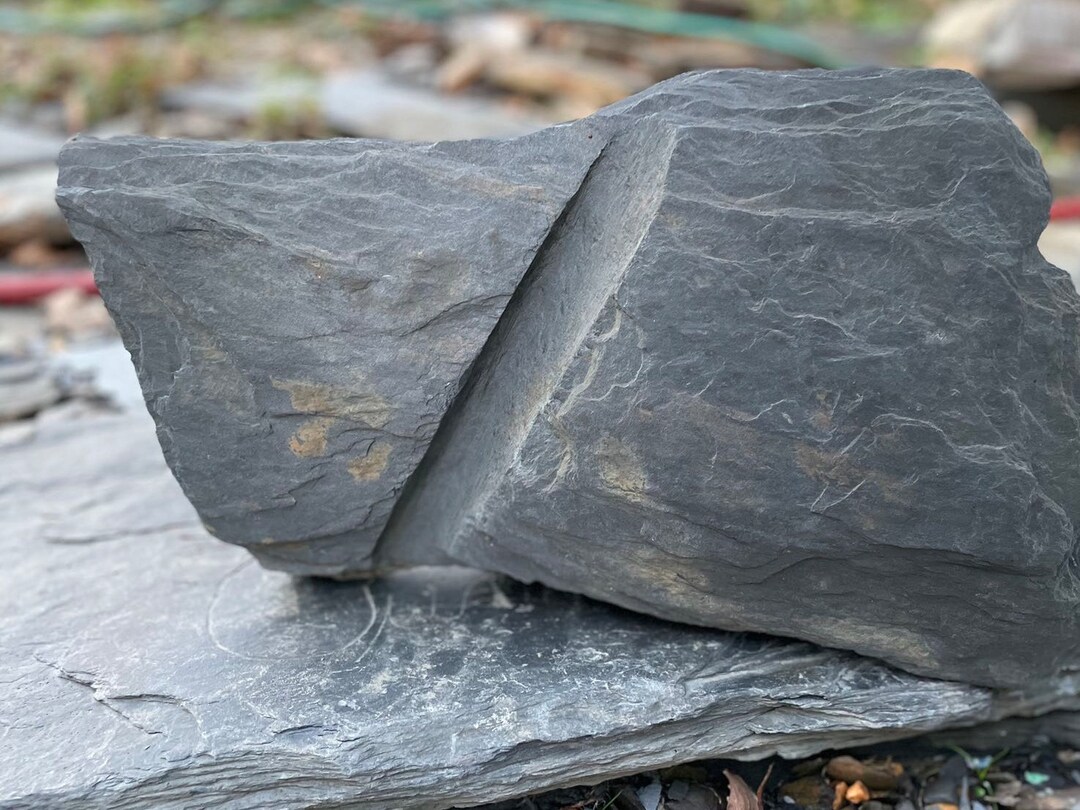 Large Natural Slate Slab With Historic Steel Bar Impressions From the ...