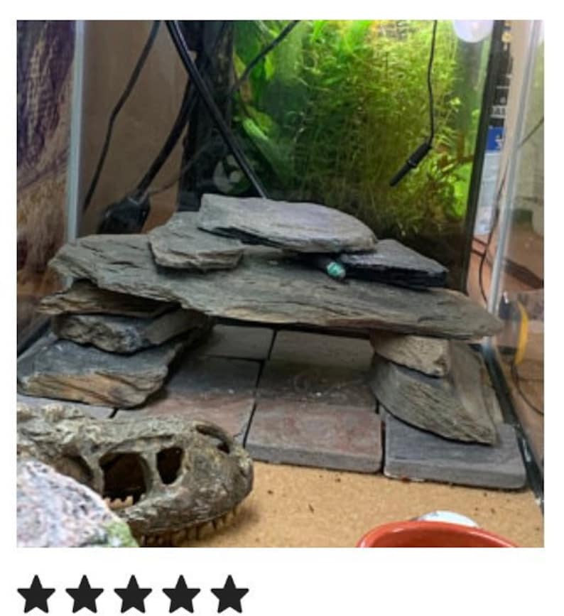 Natural Slate Rock Cave Fish Tank Aquarium Decor for Reptiles | Etsy