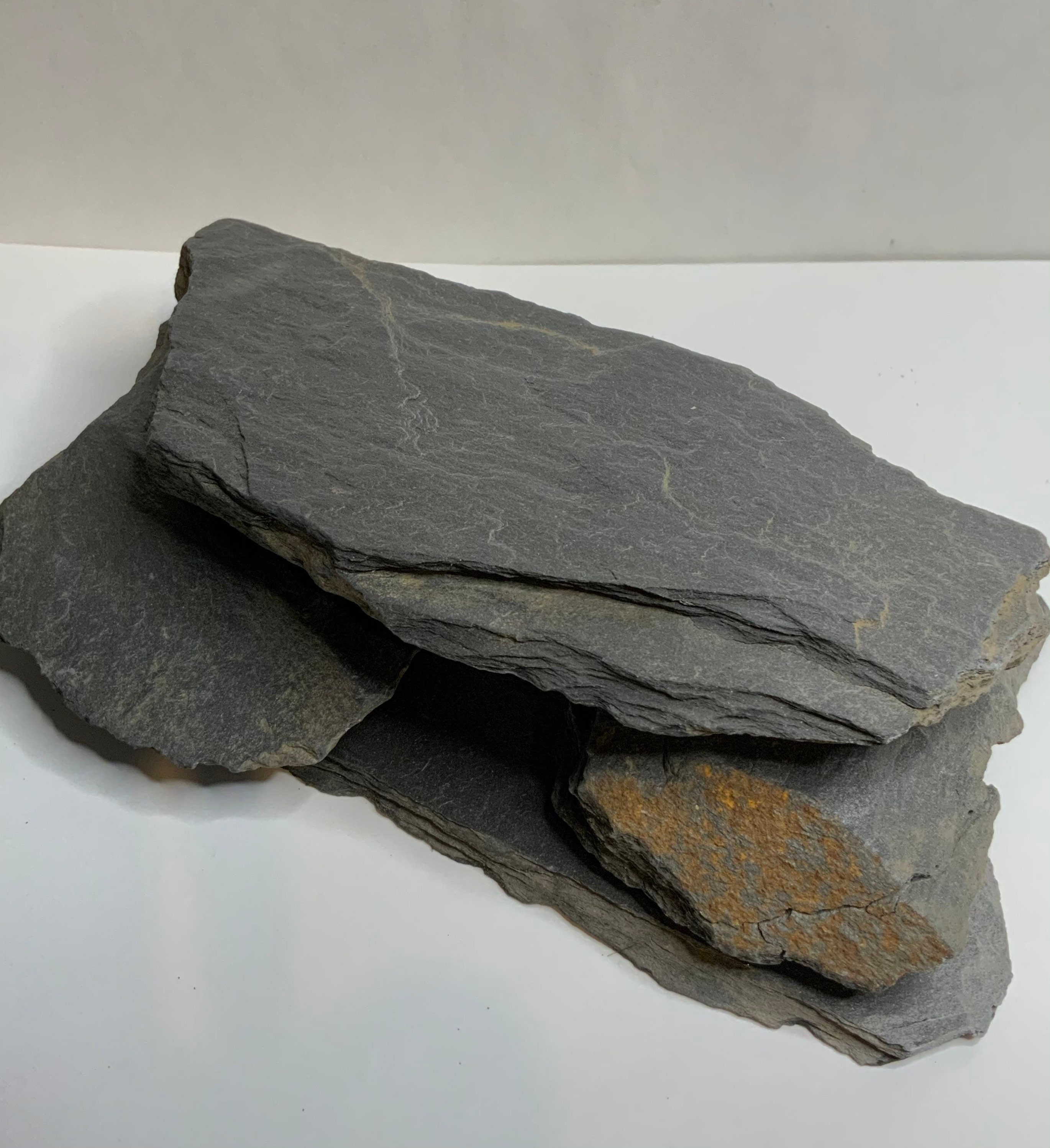 Small Natural Slate Basking Rock Fish Tank Aquarium, Terrarium Decor ...