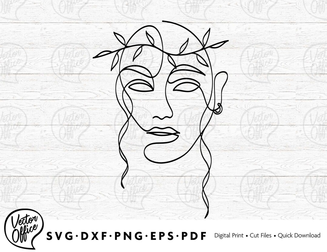 Abstract Face Svg, Line Face Svg, Face One Line Art Svg, Abstract Faces ...