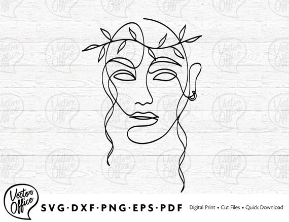 Abstract Face Svg Line Face Svg Face One Line Art Svg | Etsy UK